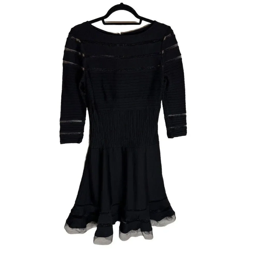 Tadashi Shoji | Dresses | Tadashi Shoji Banded Knitmesh Illusion Fit ...